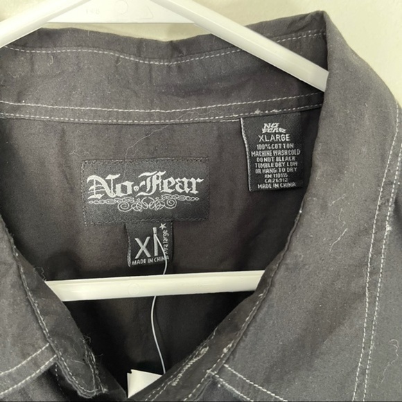 No Fear | Shirts | No Fear Vintage Nwt Xl Black Skull Button Down Shirt ...